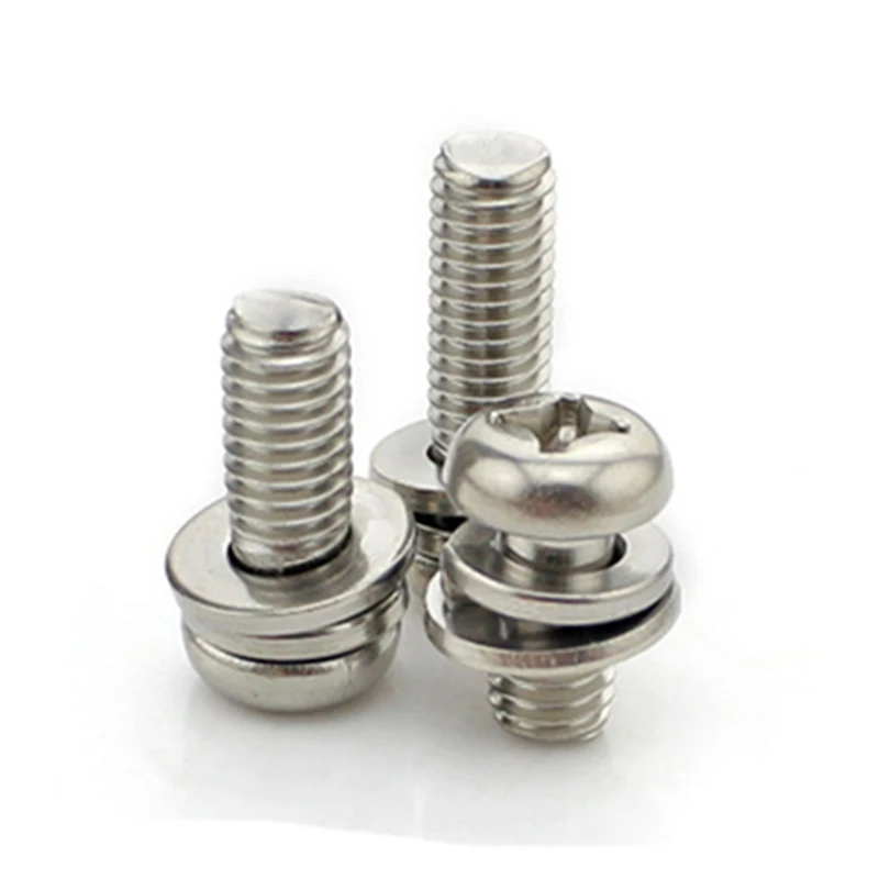 Sems Screw Zinc Plated Steel Pan Head Phillips Drive Combination Screw With Spring And Flat ...