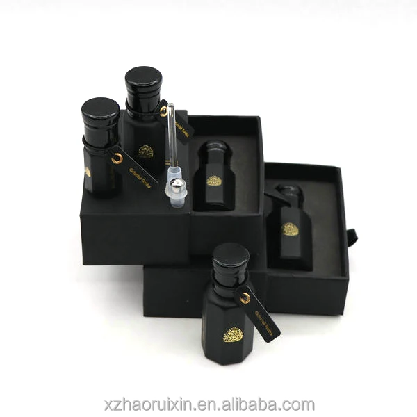 3ml 6ml 12ml Black Attar Glass Oud Oil Perfume Tola Bottle