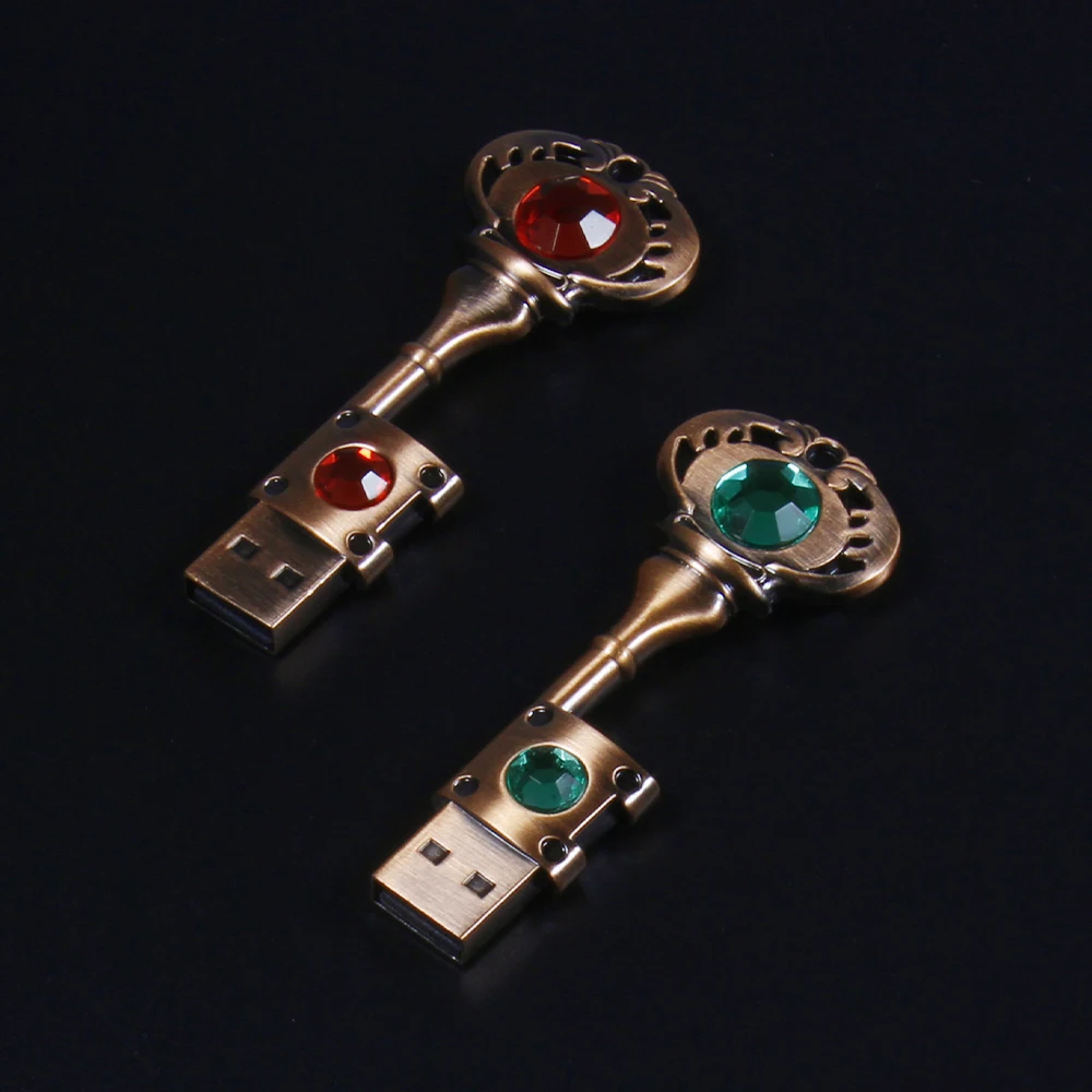 Copper Love Heart Shape Key Usb Flash Drive Pendrive Pen Drive 16gb 32gb 64gb Metal Cle Usb ...