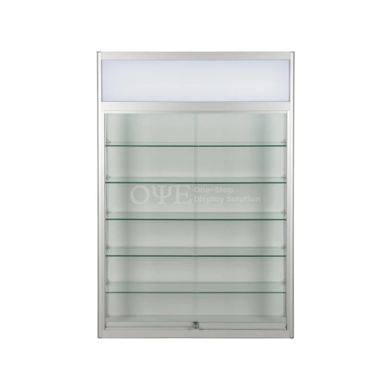 Full Vision Display Showcase Wall Mounted Glass Display Case Glass ...