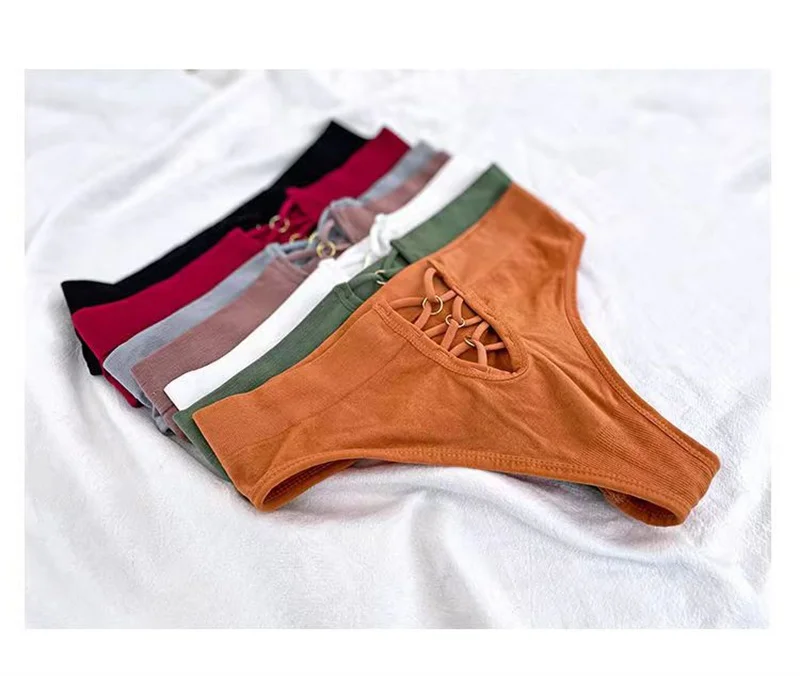 FINETOO Sexy Hollow Thongs Women Seamless G-string Underwear Trendy ...