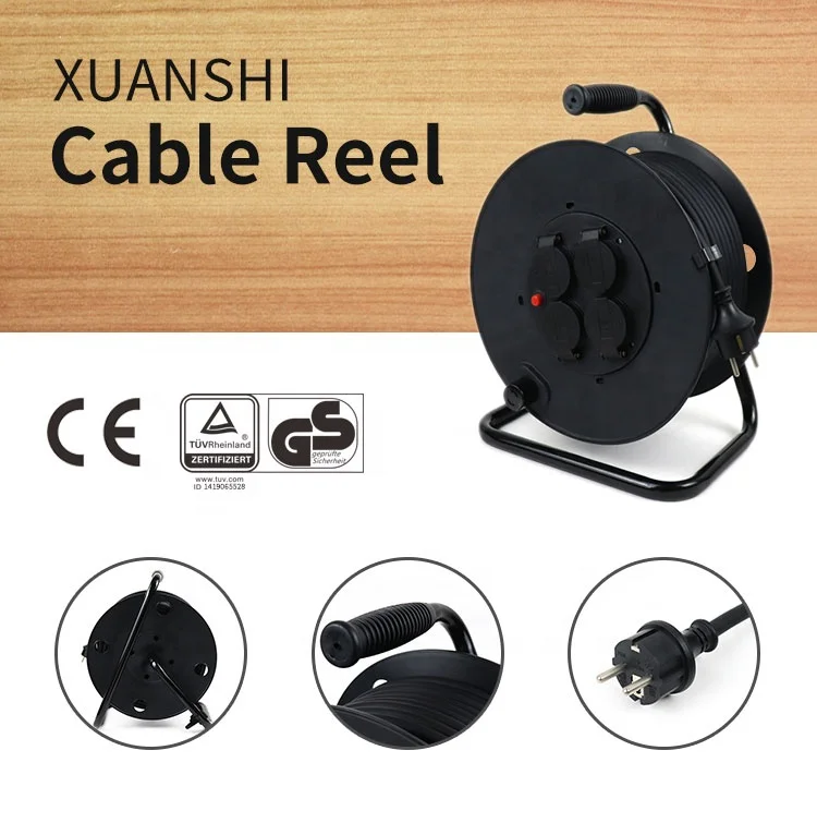 40m Euro 4 Way Sockets German Type Home Appliance IP44 Retractable ...