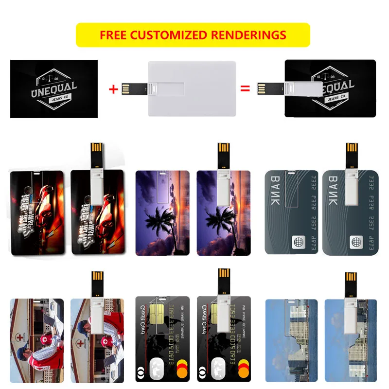Business Card Usb 2.0 Pendrive Custom Logo Full Color Printing Gift ...