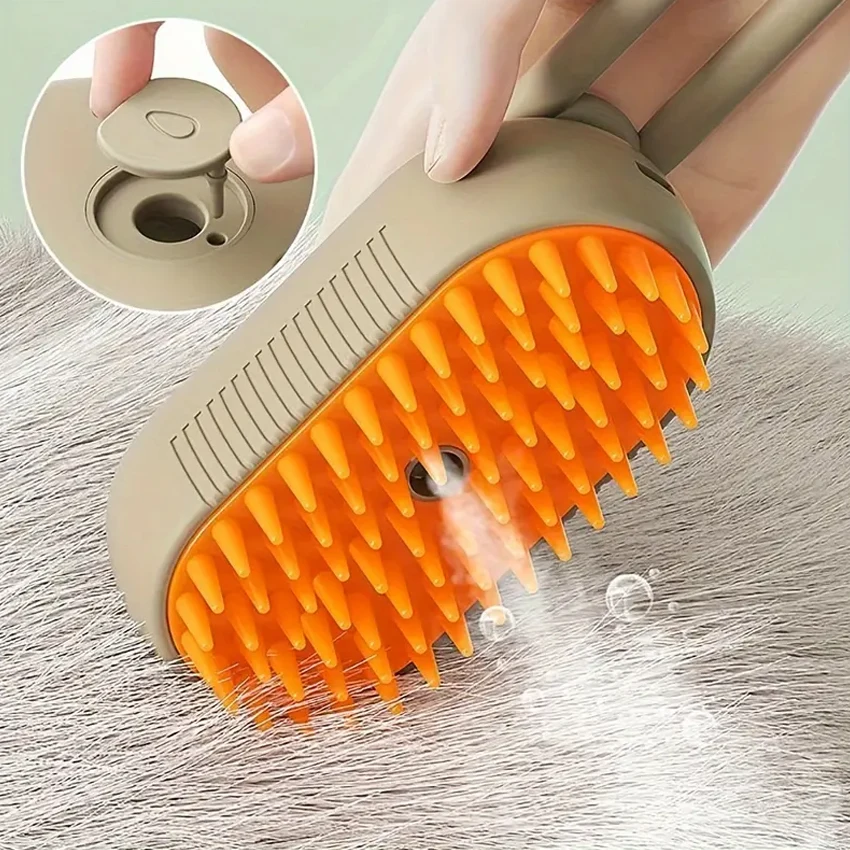 Foldable Cat Steam Brush - Automatic Self-Cleaning Grooming Tool