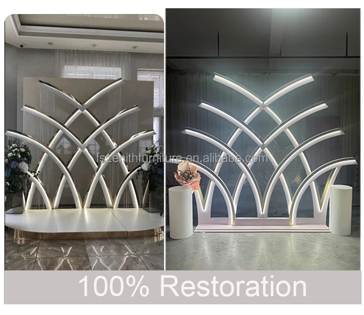Custom Wedding Pvc Arch Stage Background Flower Panel White Acrylic ...