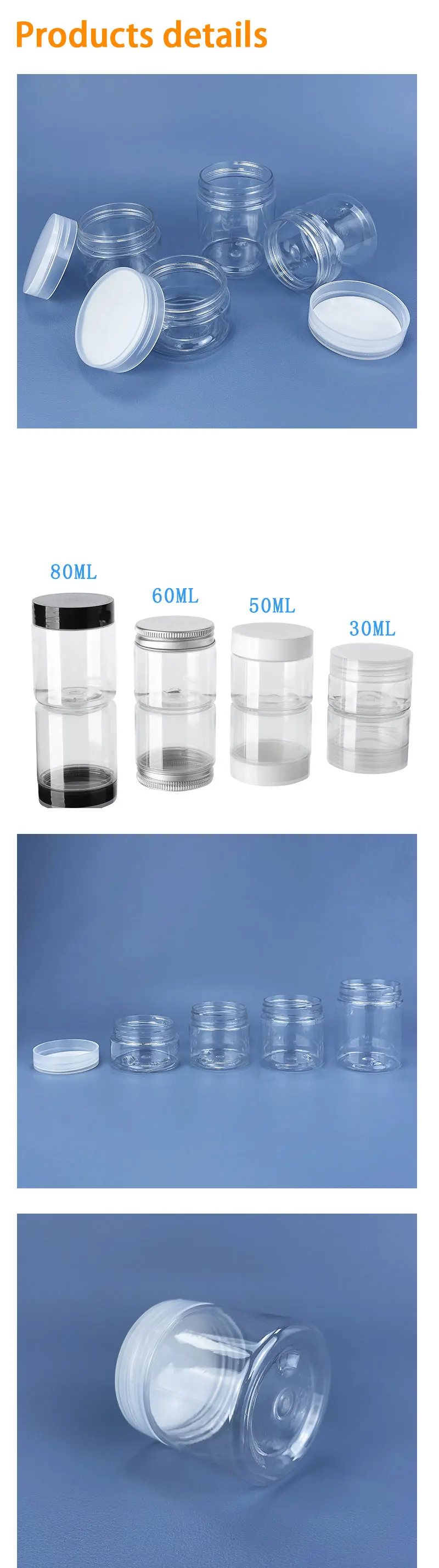 Body Scrub Plastic Jar 200ml Cosmetic Jar With White Plastic Lid For ...