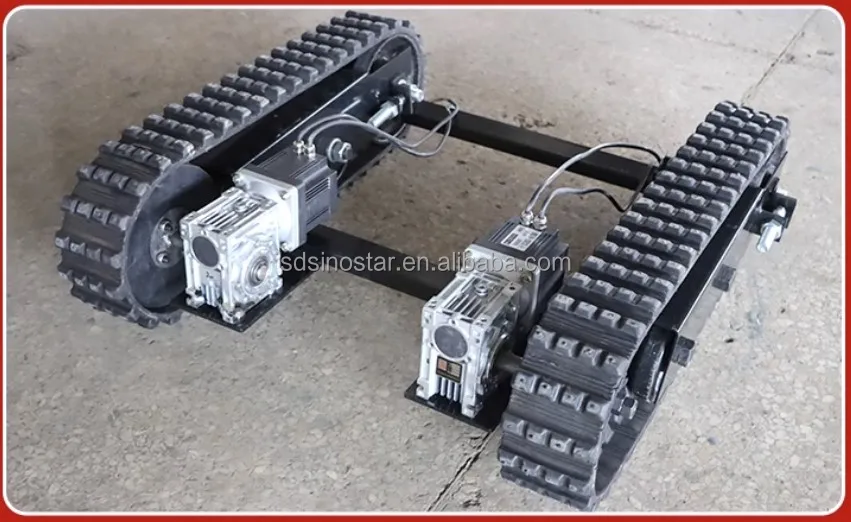Electric Motor Rubber Crawler Track Rubber Tracked Chassis With Remote ...