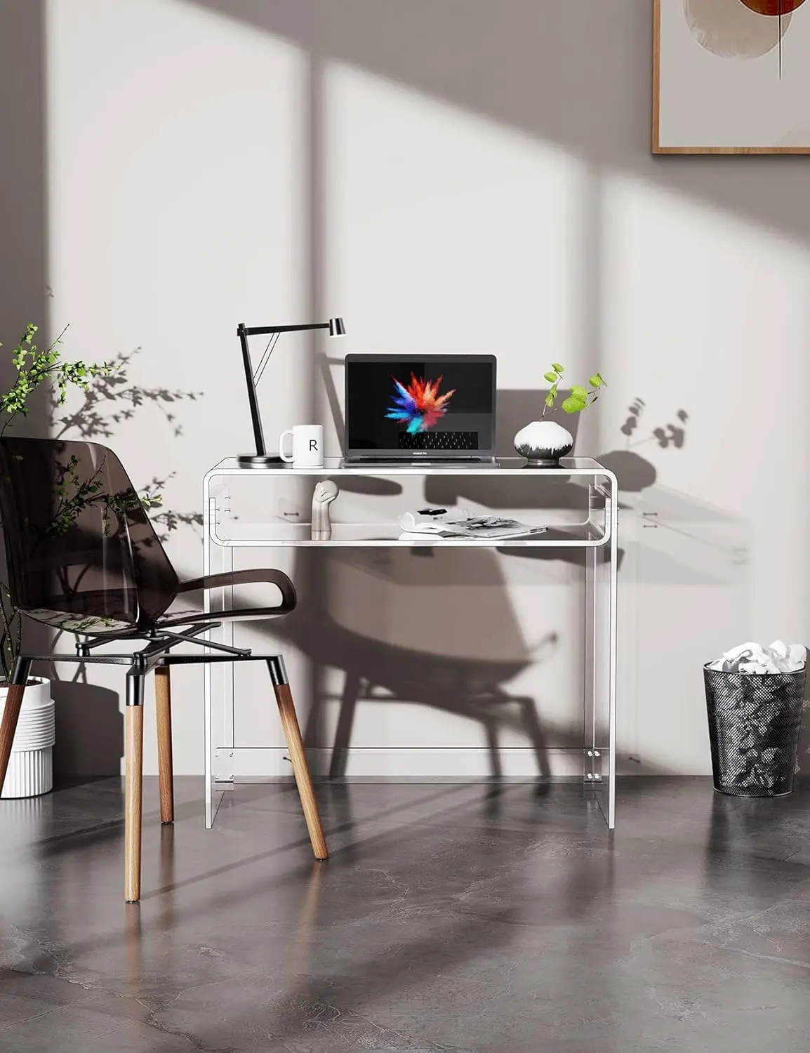 Lucite Study Table Home Office Console Table Entrance Table Decor Clear ...