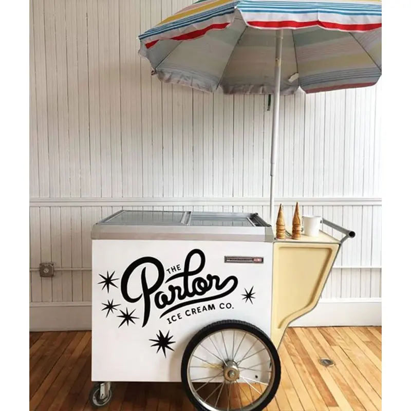 Customized Mobile Cart Metal Candy Cart Mobile Ice Cream Cart With ...