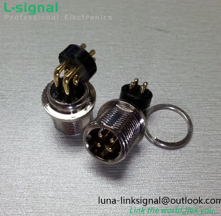 Right Angle Gx12 4 Pin Male Pcb Mount Socket Gx12 Din Connector - Buy ...