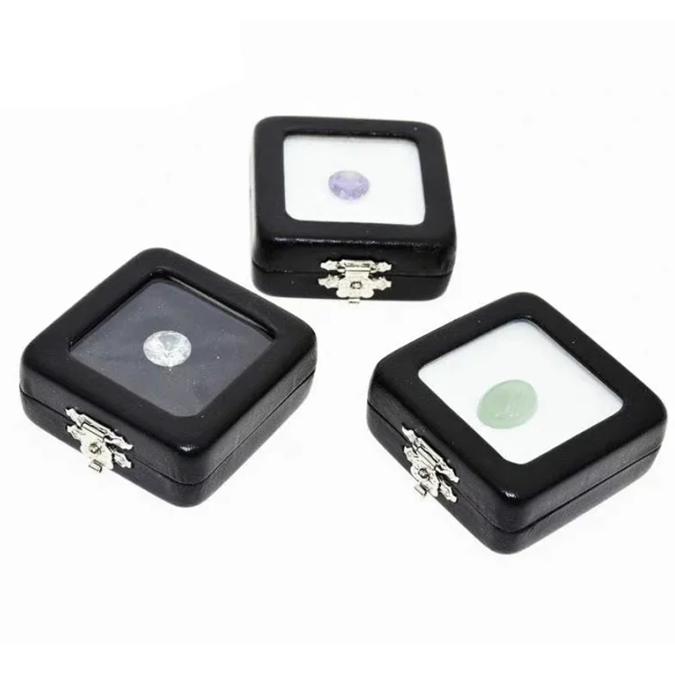 Luxury Black Square Gemstone Box - Jewelry Display & Storage