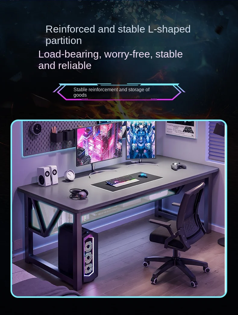 Modern Steel Racing Gamer Desk - Ideal for Gaming & Office