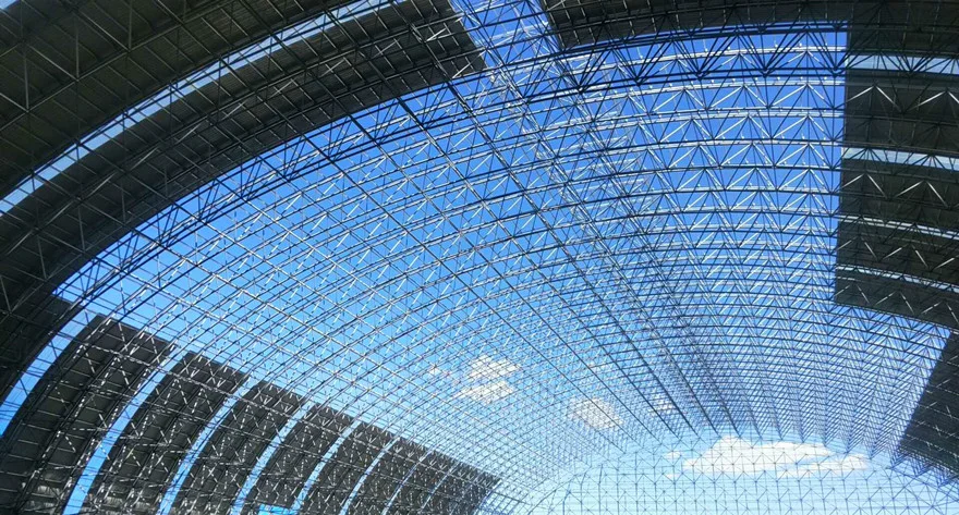 Prefabricated Long Span Arch Space Frame Coal Storage Shed For Power ...