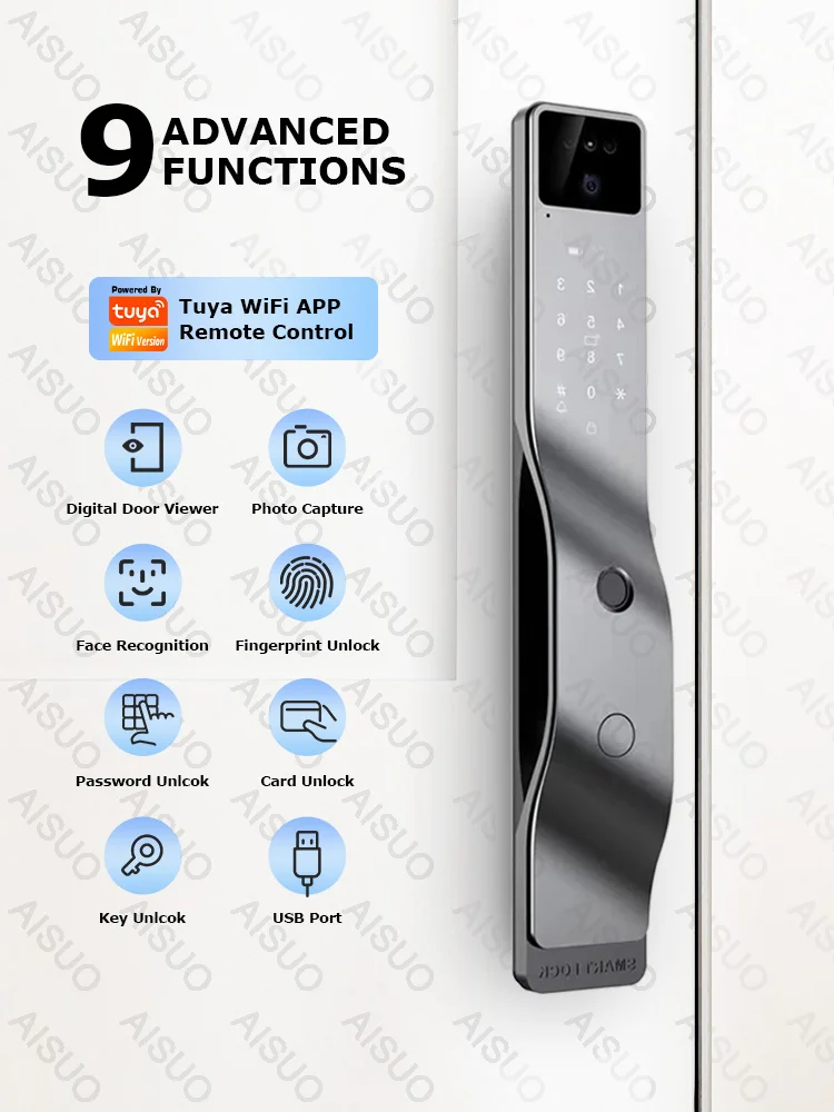 TUYA APP Digital Fingerprint Smart Door Lock - Secure & Convenient