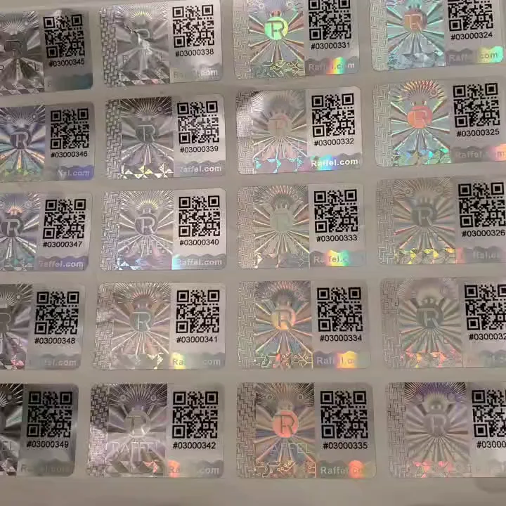 3d Qr Code Serial Number Printing Security Anti-fake Hologram Sticker - Buy Pass Hologram ...