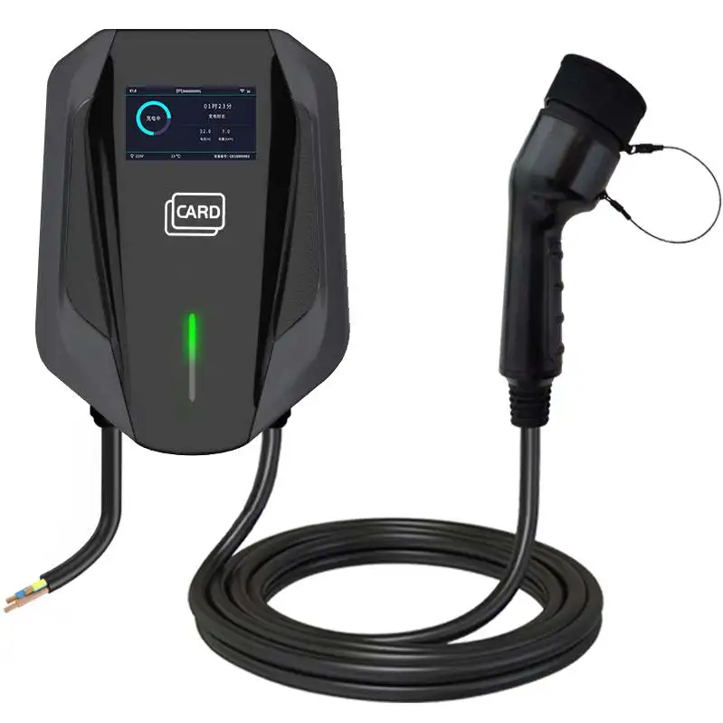 Eu Standard Smart Wallbox Ev Charging Station Led Display Electric Car ...