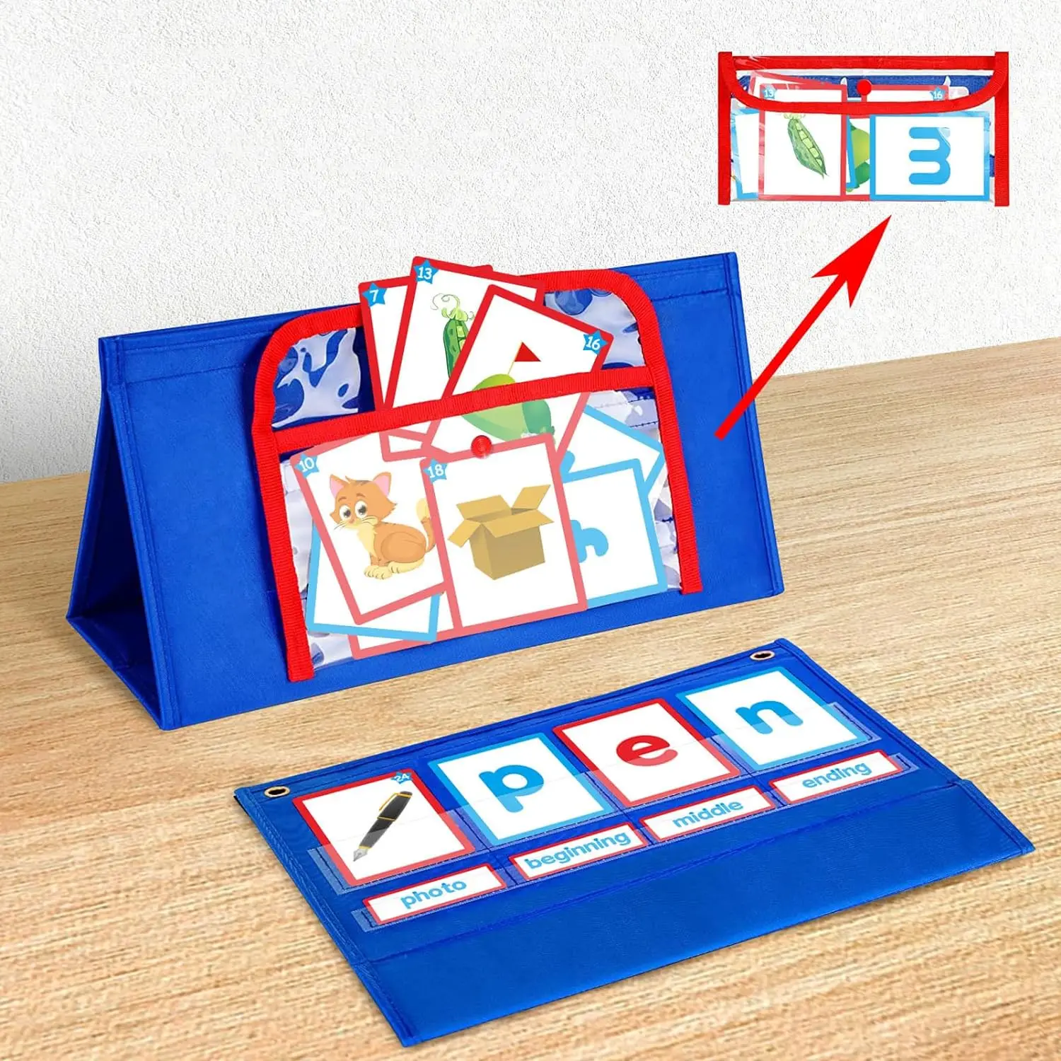 Foldable Desktop Kit for Word Building Pocket Chart Tent Cards CVC ...