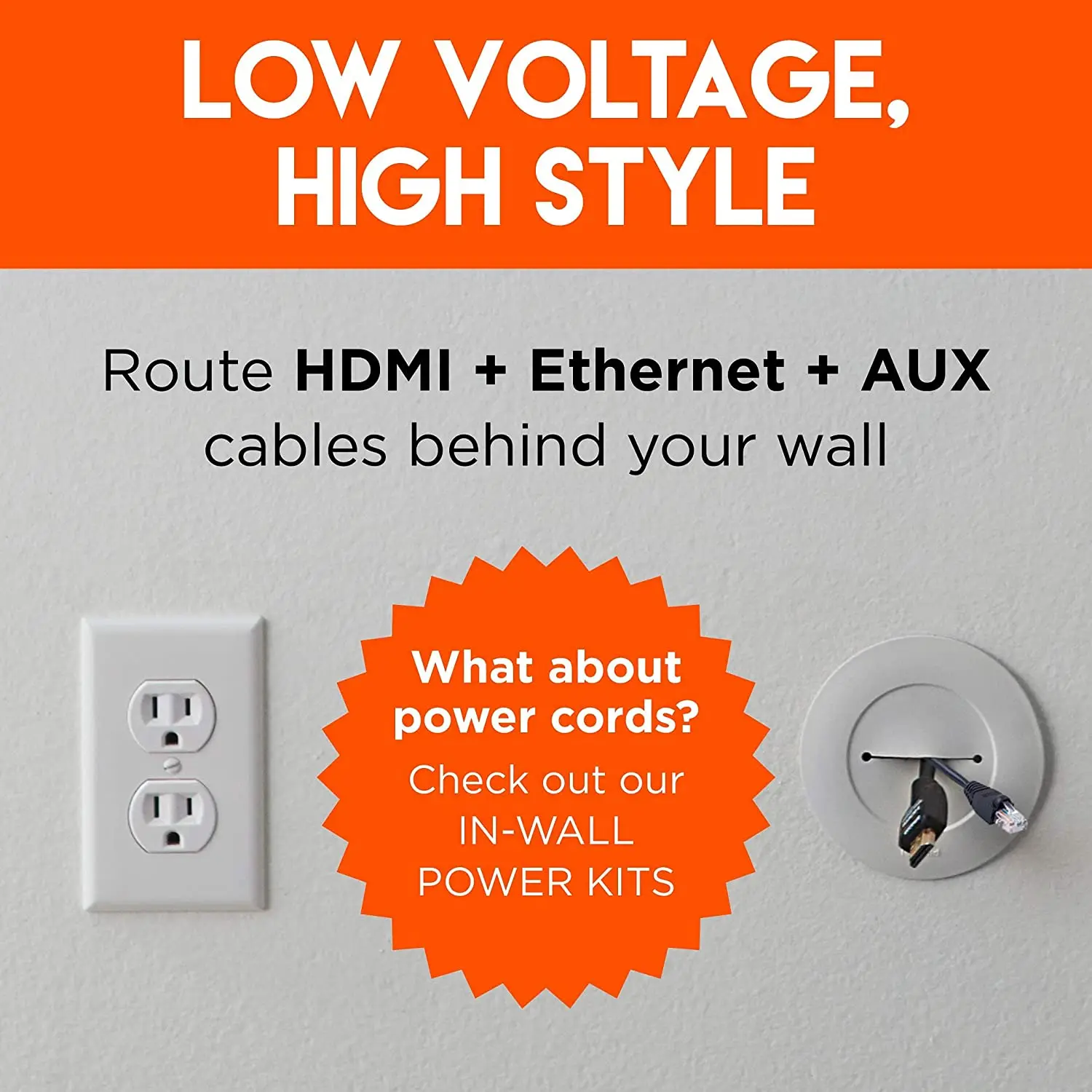 In-wall Cable Management Kit - Hide TV Wires Efficiently