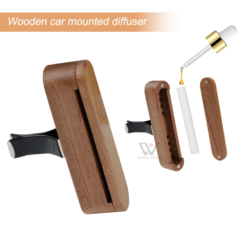 Eco Friendly Car Air Fresheners Vent Clip Black Walnut Wooden Car Vent ...
