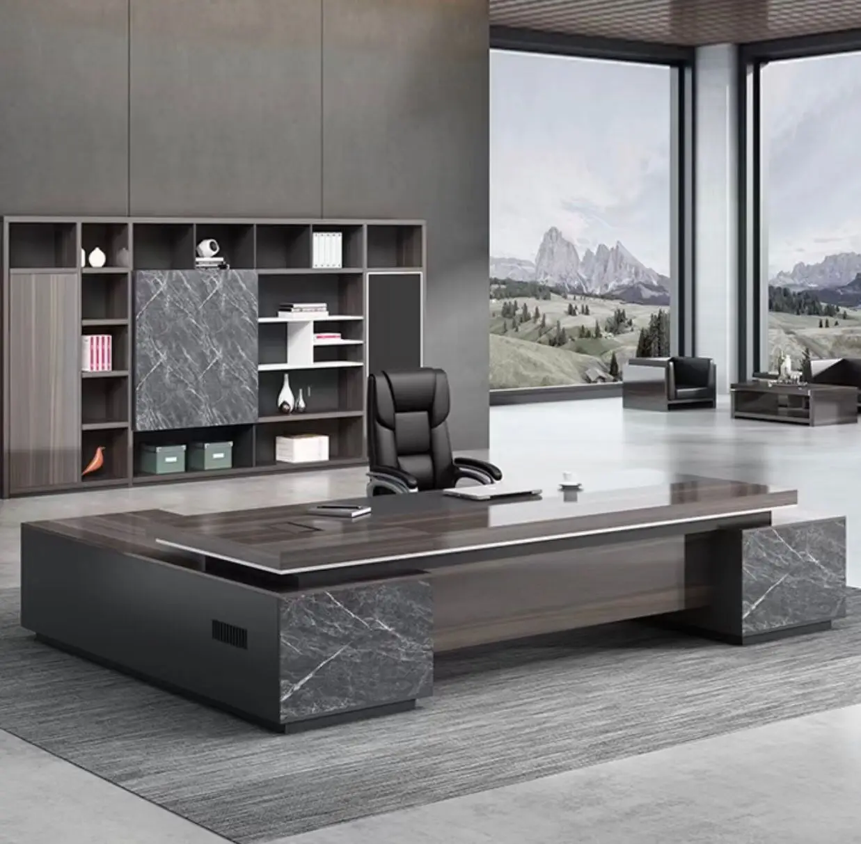 High-End Modern Executive Desk - Luxury Black Office Furniture for ...