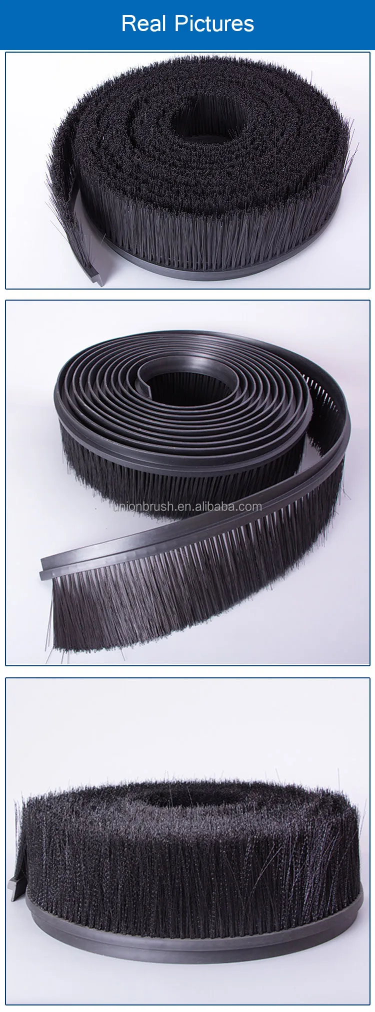 Industrial Bristles Hard Rubber Strip Brush For Truck Wheel - Buy ...