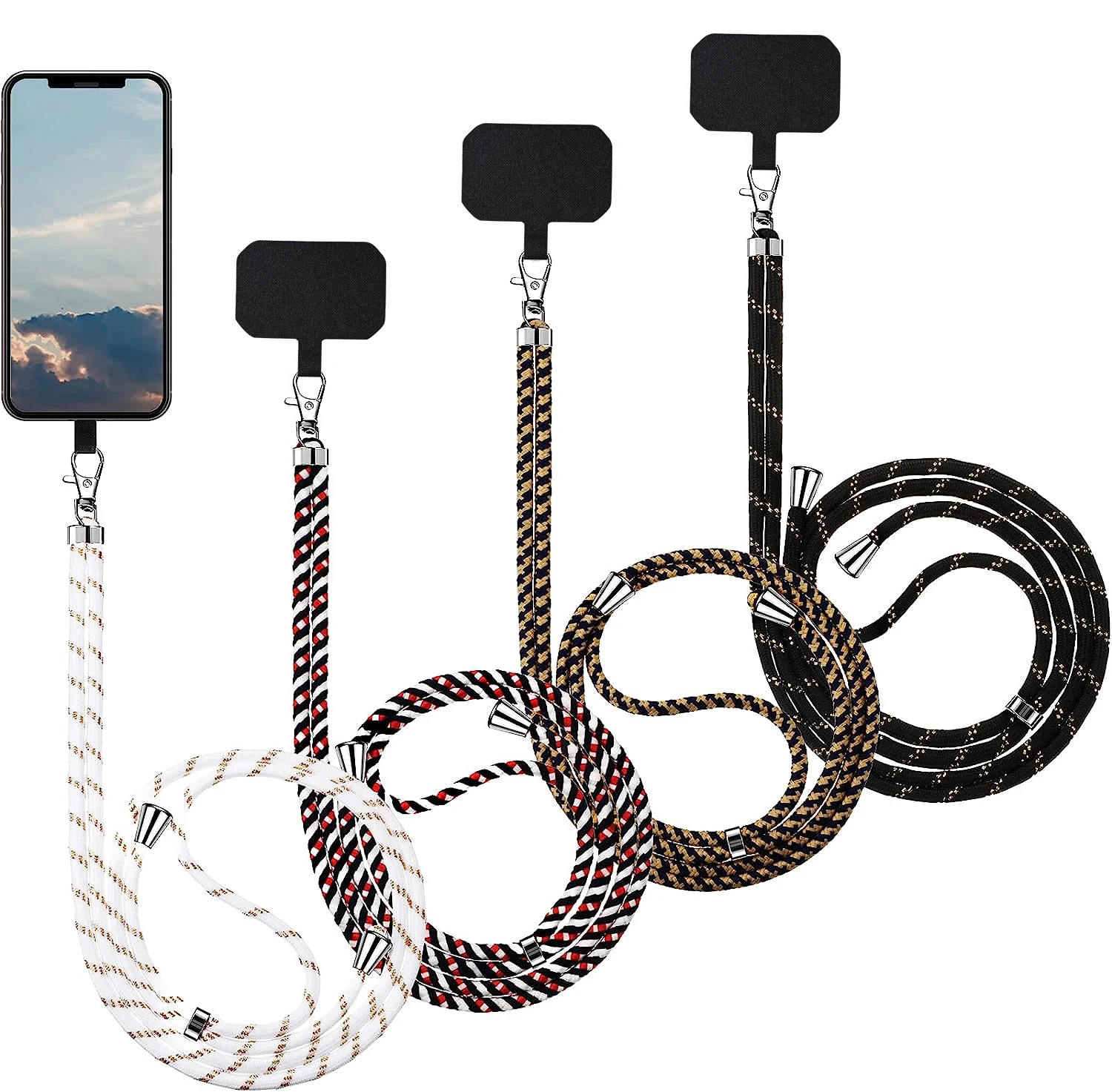 Adjustable Nylon Phone Lanyard Breakaway Security Clip Hands-Free Neck ...