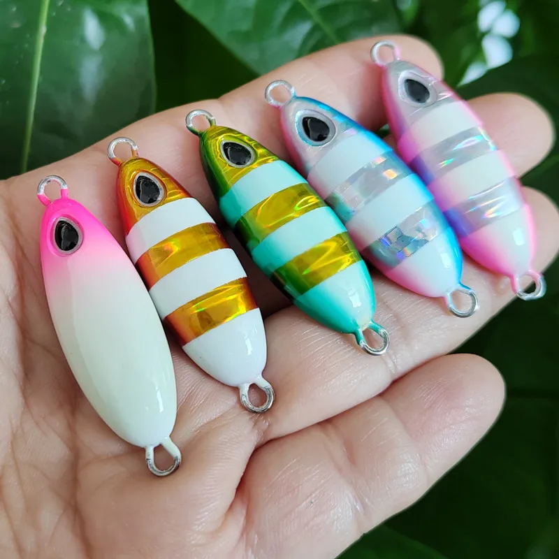 MISTER JIGGING 5g 10g 15g 20g 30g Slow Pitch Metal Lead Jig Lure With Saltwater Slow Fall Jig ...