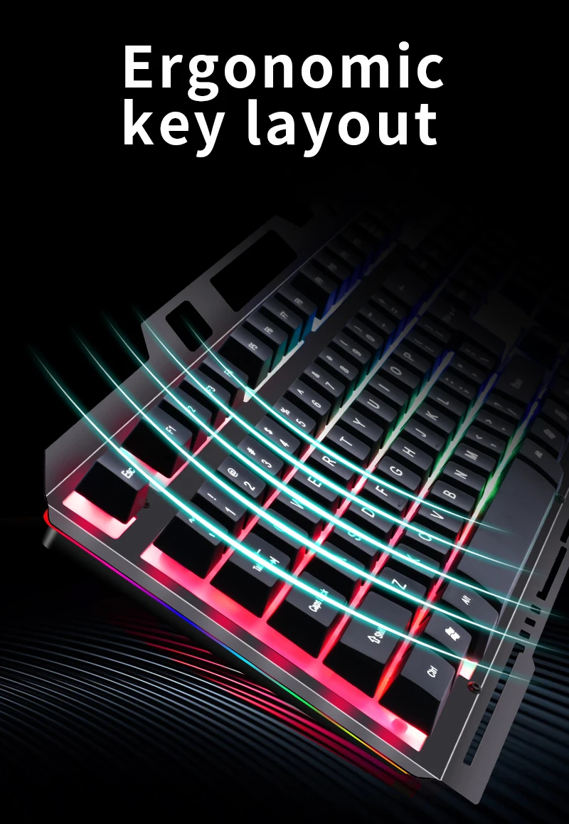Rk300 Led Backlight Usb Wired Gamer Keyboard104 Keys Rgb Gaming ...