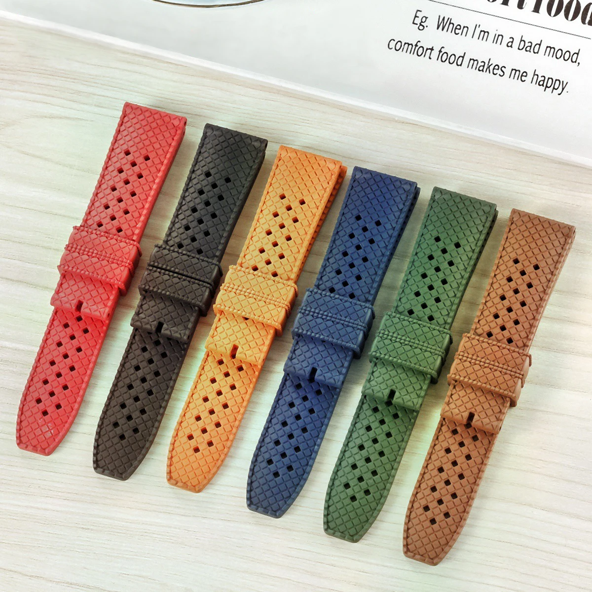 Rubber Sport Watch Strap 20mm 22mm Fkm Silicon Watch Bands For Men ...