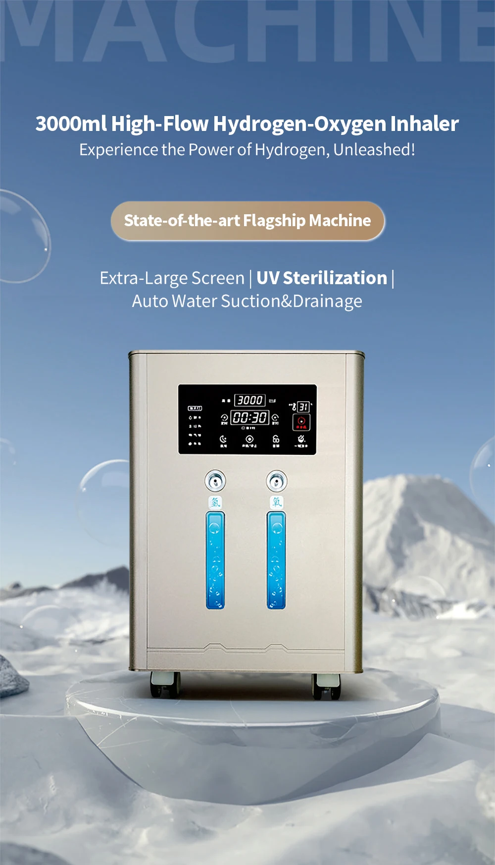 Hydrogen Inhalation Machine 3000ml Pure Hydrogen Therapy Machine H2 Therapy Machine Idhg13 - Buy ...