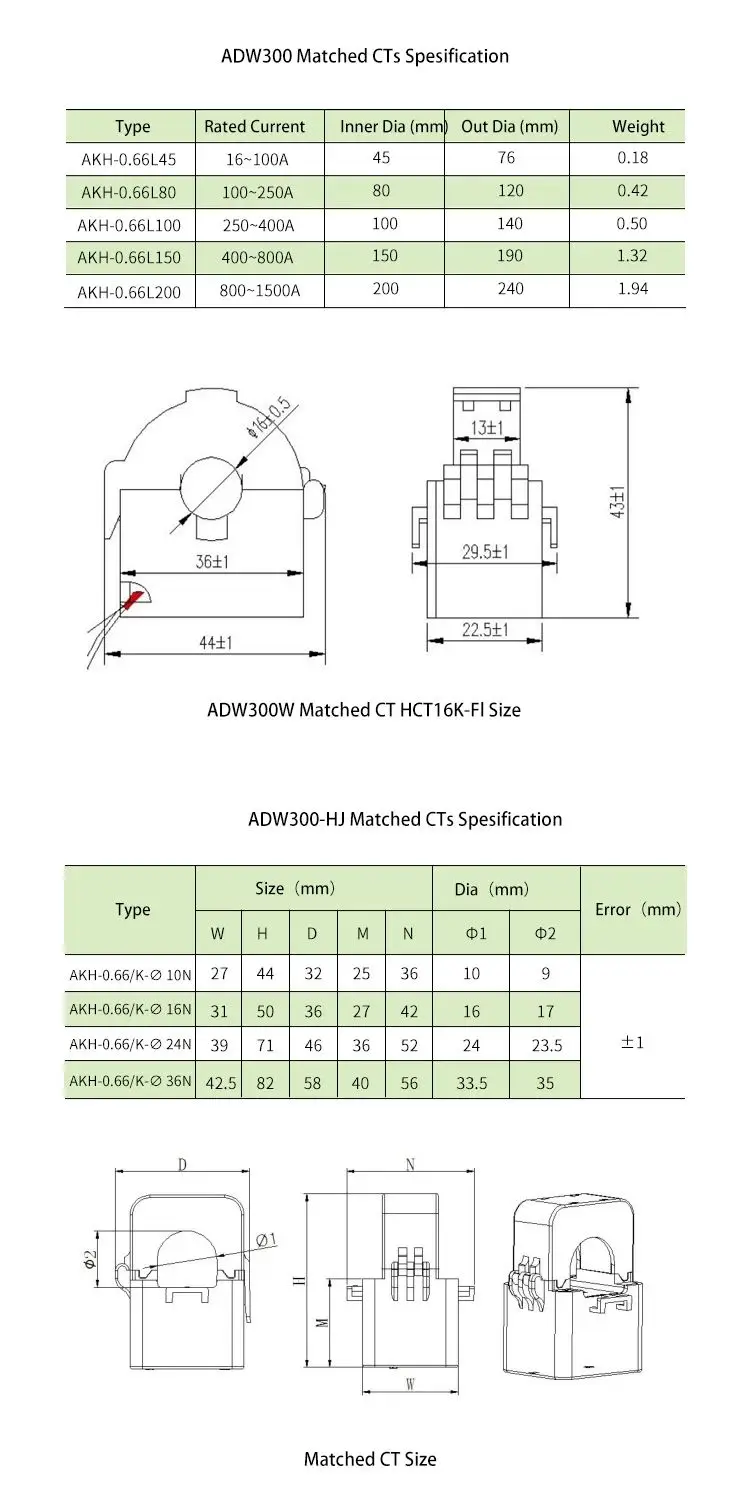 Acrel ADW300 Wireless Energy Meter 4G WiFi Lora Lorawan Communication ...