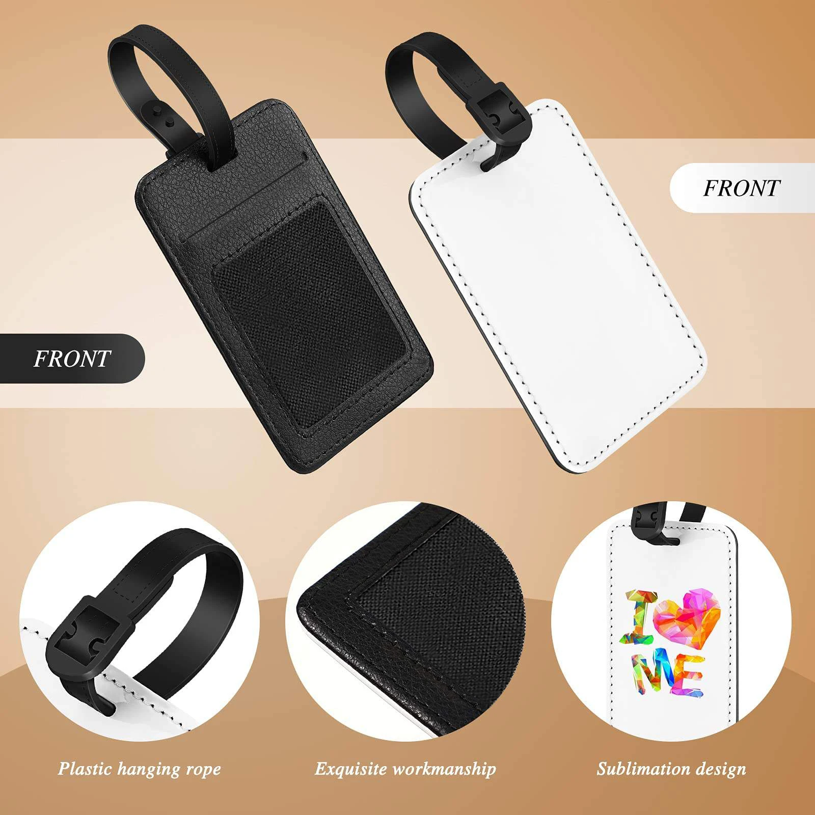 Customizable Fedex Luggage Tag - Sublimation PU Leather