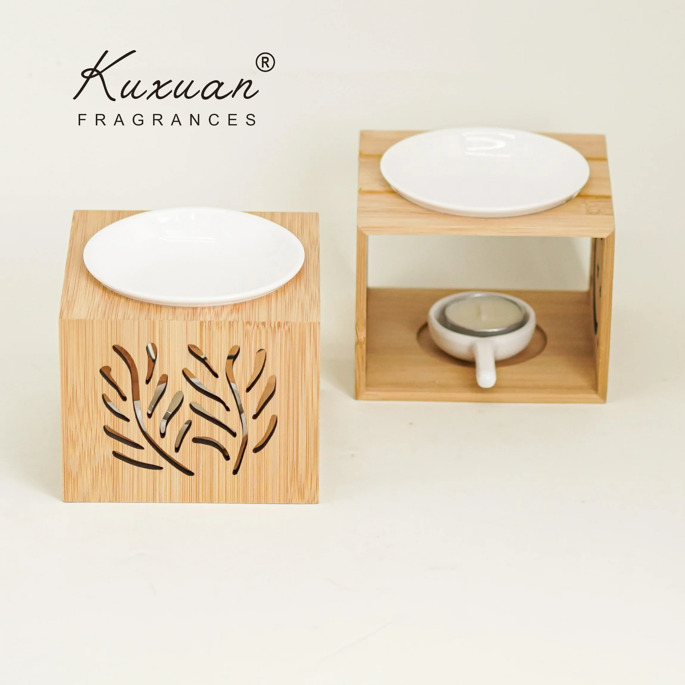 2025 New Half Moon Bamboo Hollow Aromatherapy Stove Flameless Home ...