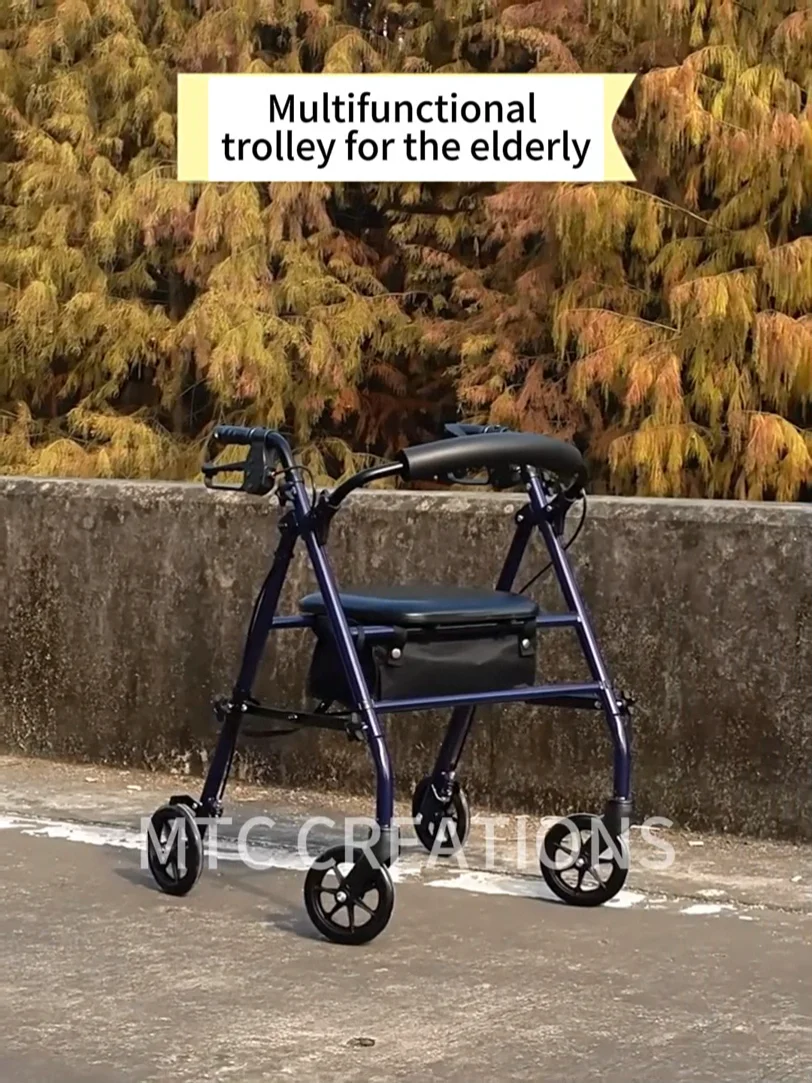 Aluminum Shopping Cart Mobile Medical Trolley For Elderly Walker ...