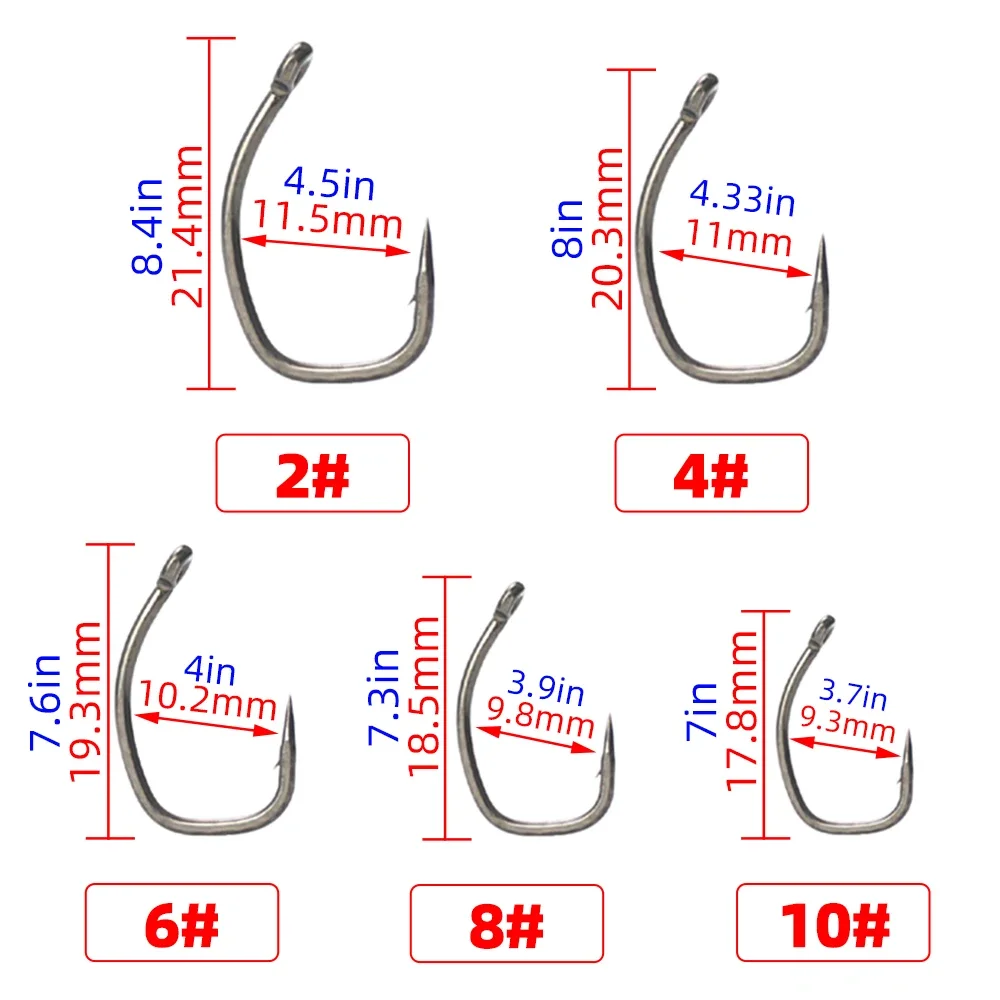 500 Pieces Per Bag in Bulk Carp Fishing Hooks With Eye Micro Barb High ...
