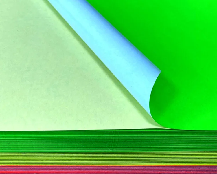 Fluorescent Green Matte A4 Sticker Paper For Colour Sticker Printing, Oem