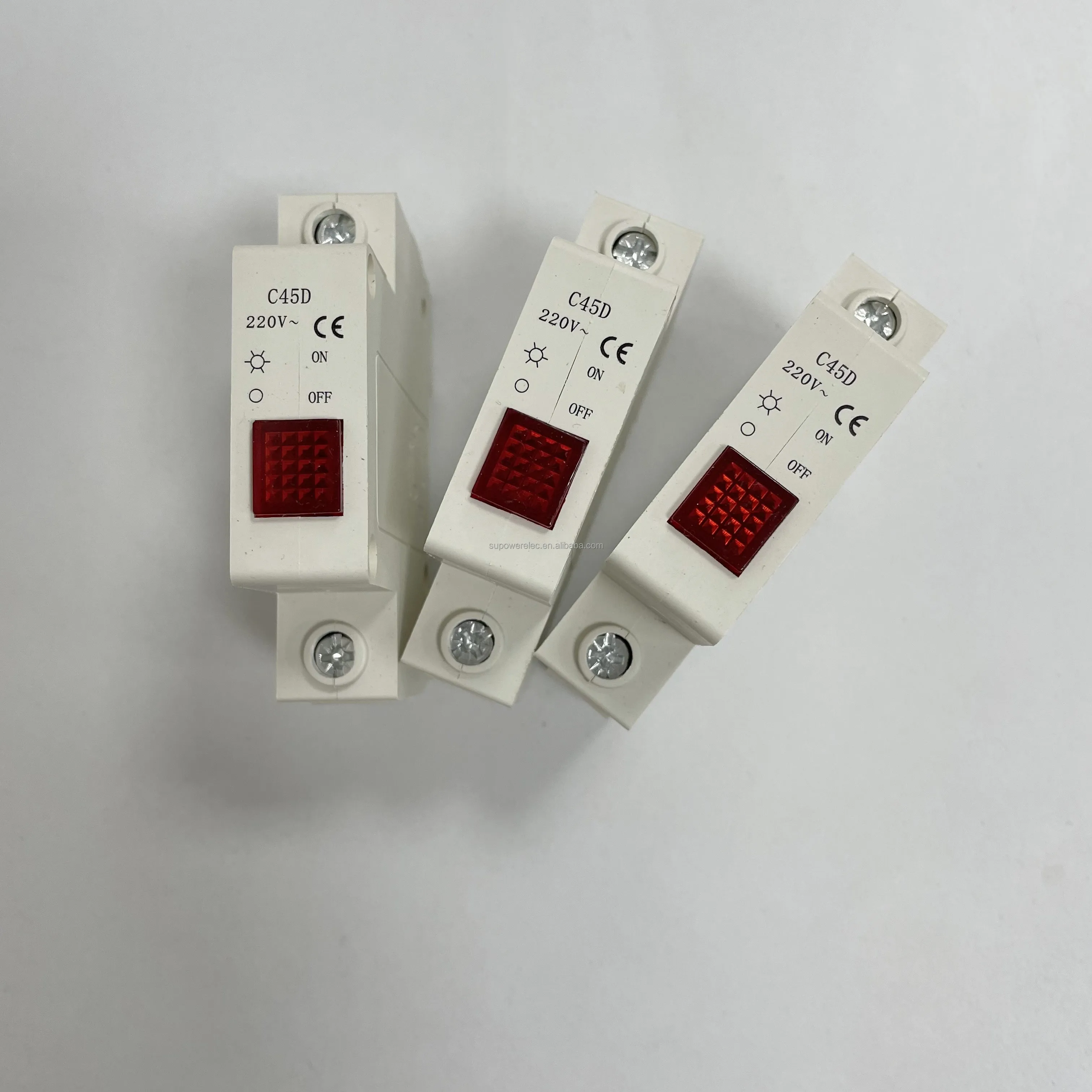 C45D Red Color Din Rail Mount AC 220V 230V Indicator