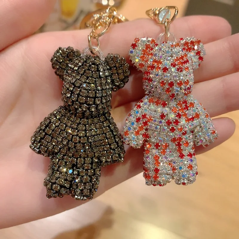Cute Rhinestone Bear Keychain Bling Luxury Bears Keychain Wholesale Bag ...