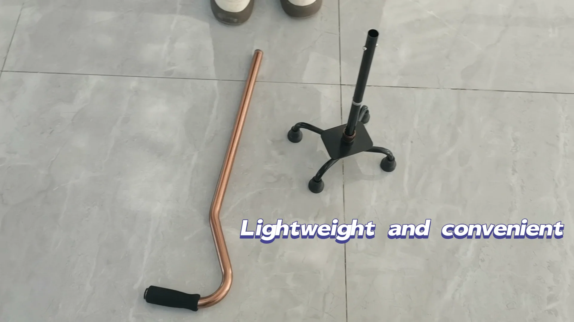 Two Sections Aluminium Cane Walking Stick Elderly 4 Legs Adjustable ...