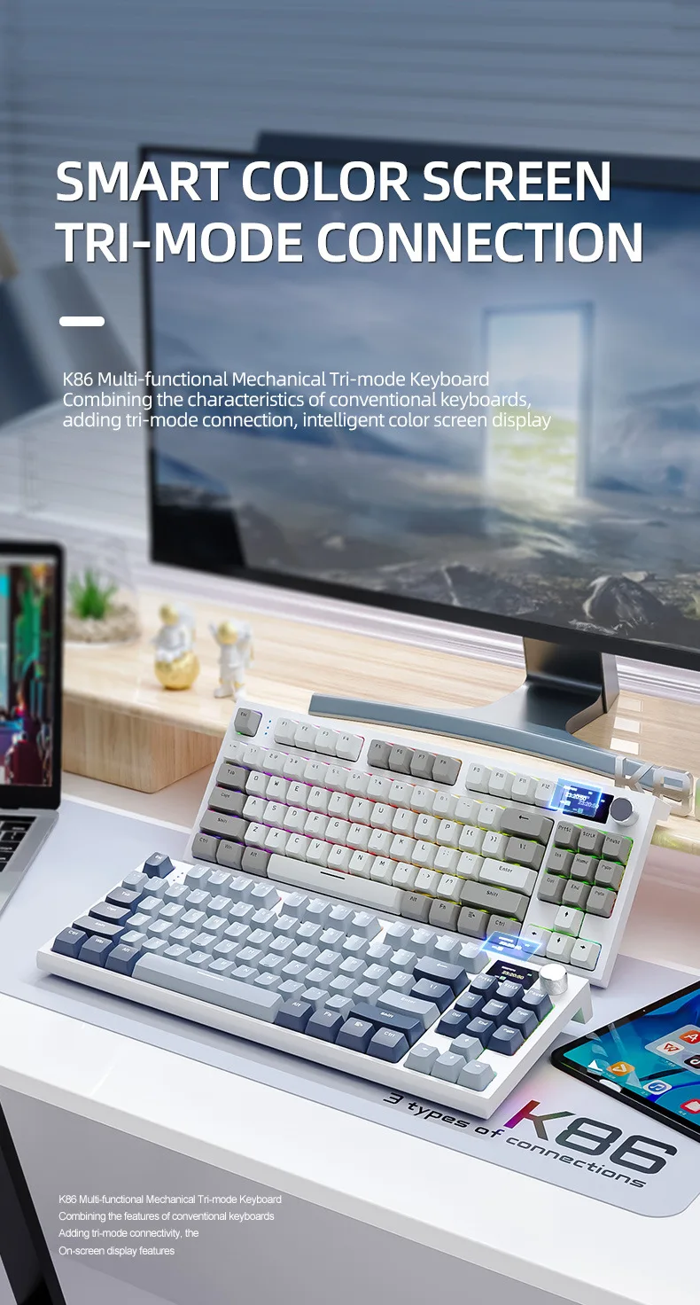 K86 Wireless Mechanical Keyboard - Multi-Key Anti-ghosting