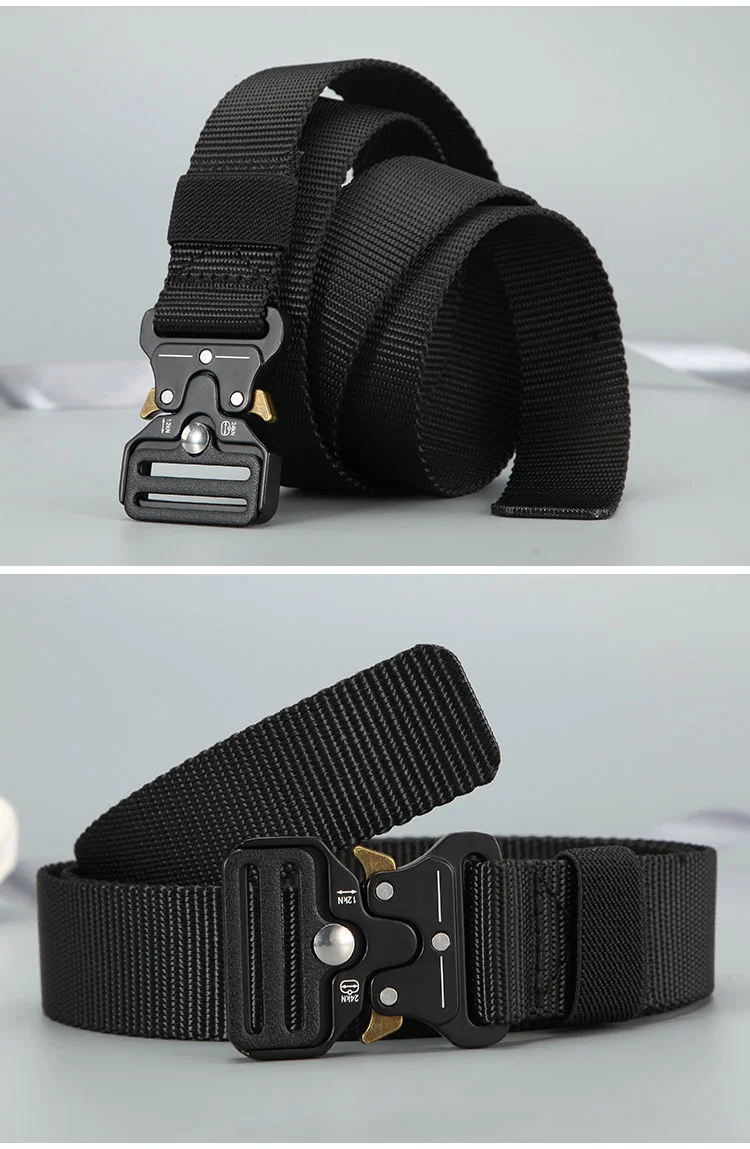 Outdoor Tactical Belt Nylon Outdoor Webbing Belt Tactical Belt With Quick Release Buckle ...