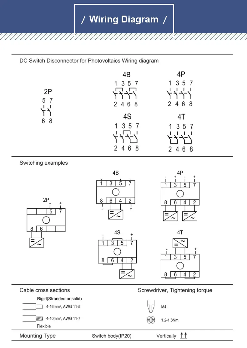 4P 32A PV DC IP66 Solar Rotating Handle Rotary Waterproof Isolator ...