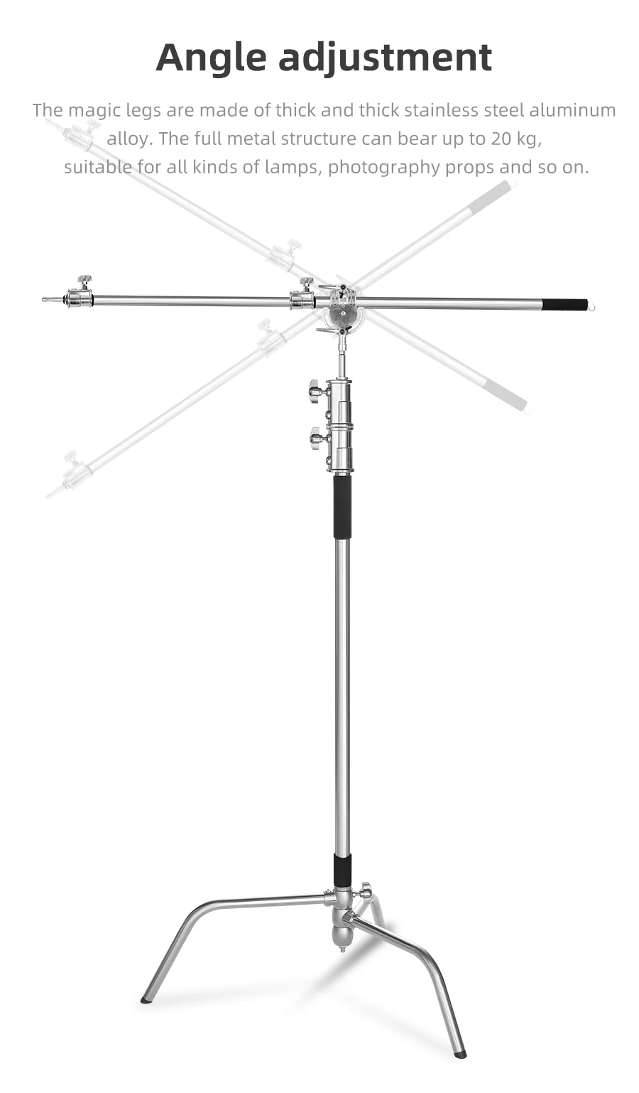 C Stand Metal Light Stand Maximum Height 130"/330cm Adjustable ...