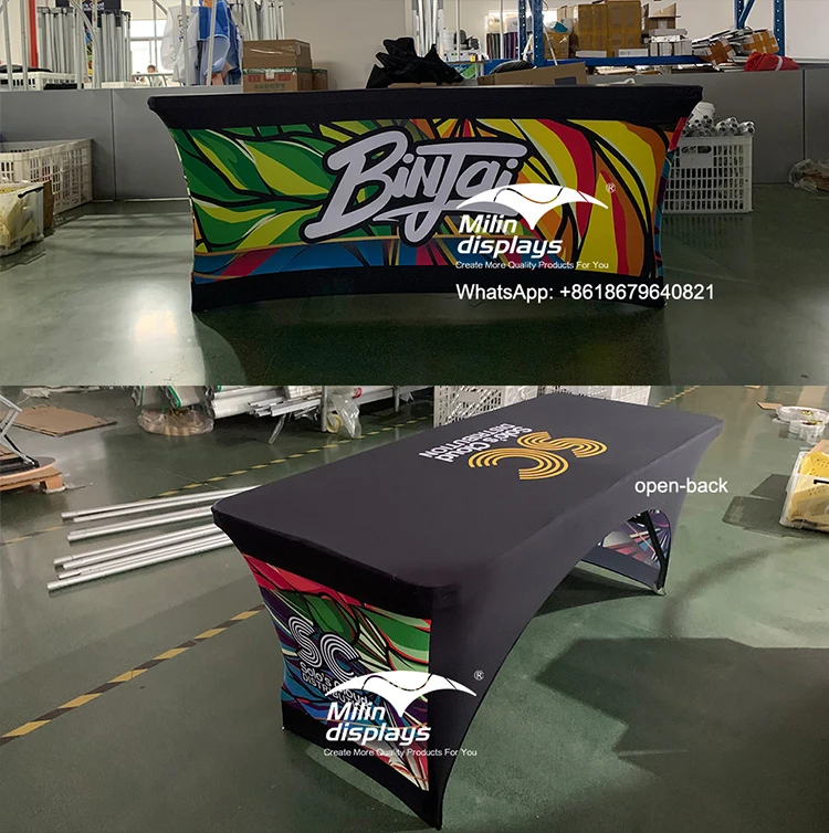 Custom Printing Tabletop Stretch Table Cover Standard Tablecloth