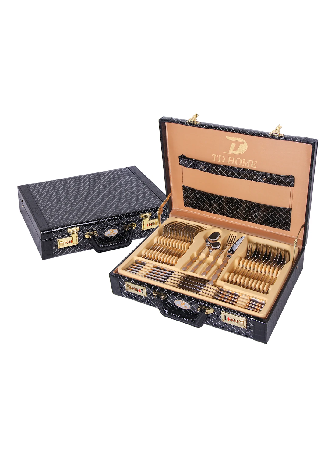 72 Piece Gottinghen Stainless Steel Flatware Gold 86 Pcs