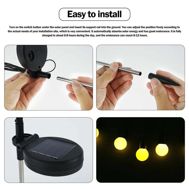 1/2/4pcs Solar Led Firework Firefly Lawn Light Outdoor Garden Decoration Landscape Lights ...