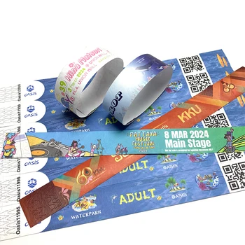 2023 Custom Print Qr Code Entry Wrist Bands Swimming Pool Water Proof ...