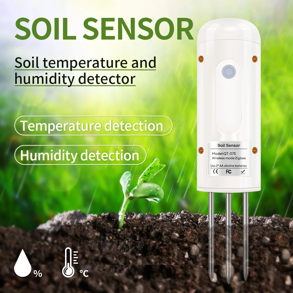 Smart Zigbee Wireless Soil Moisture Meter Temperature And Humidity ...