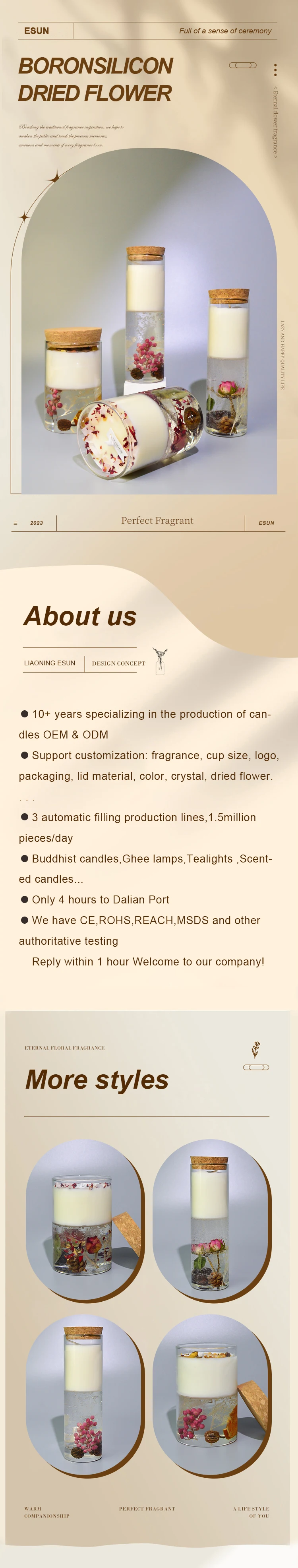 Luxury Custom Round Glass Double Layer Jelly Gel Wax Candle