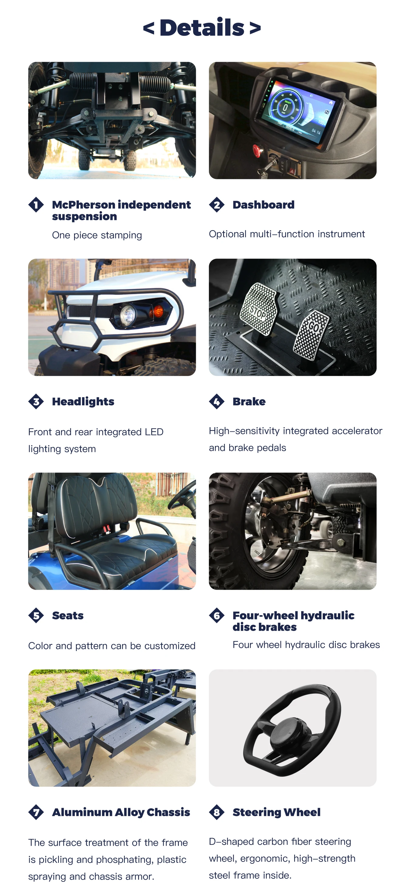 2 Seat Electric Golf Cart 48v Custom Electric Shopping Cart Electric ...